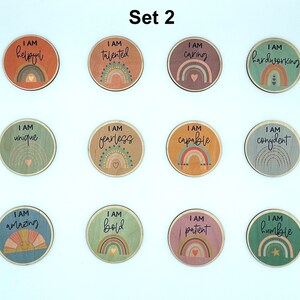 Wooden Boho Rainbow Affirmation Cards/ Affirmation Station Classroom ...