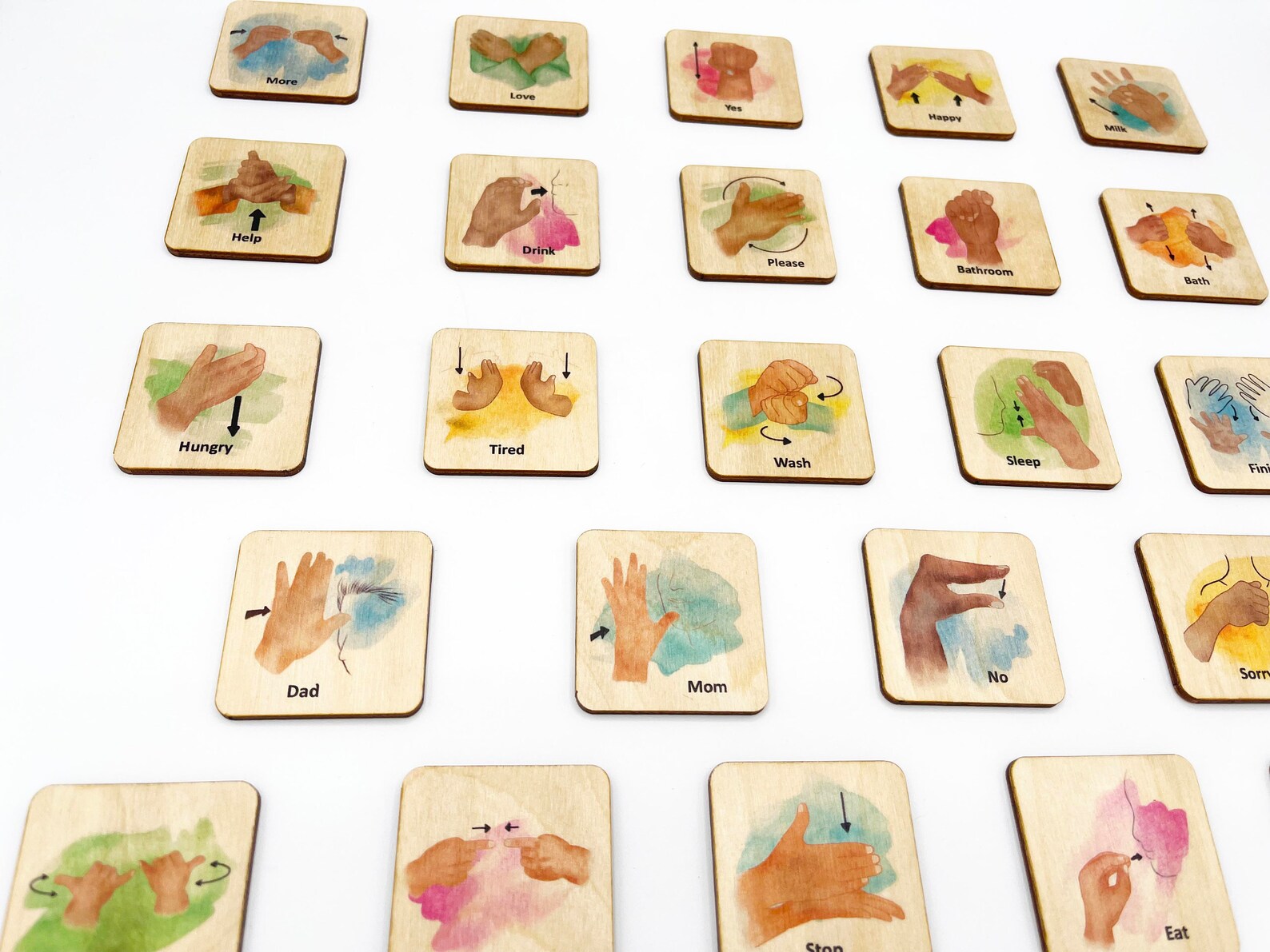 ASL Sign Language Hand Gestures/ 24 Toddler Baby Kids Learn Sign ...