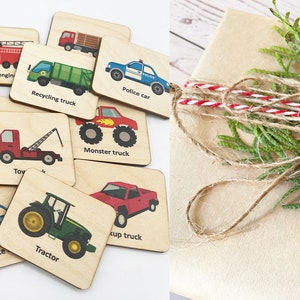 Wooden Car Truck Memory Game, Montessori Toys, Vehicles Matching Cards ...