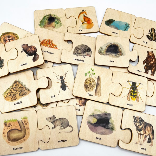 Wood Animal Puzzle - Etsy