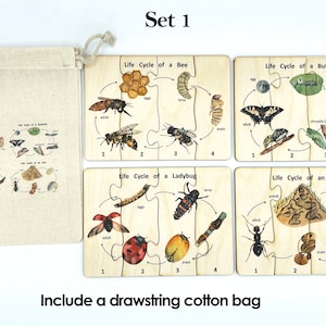 Montessori Life Cycle Puzzle Set/ Kids Learning Activity/ Homeschool ...