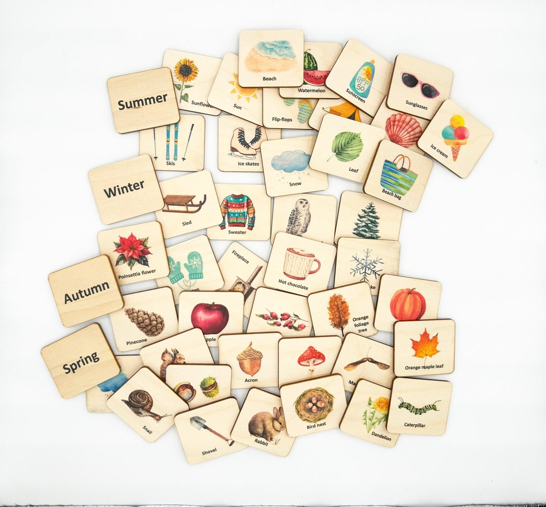Four Seasons Matching Game/ Spring Summer Autumn Winter Matching ...