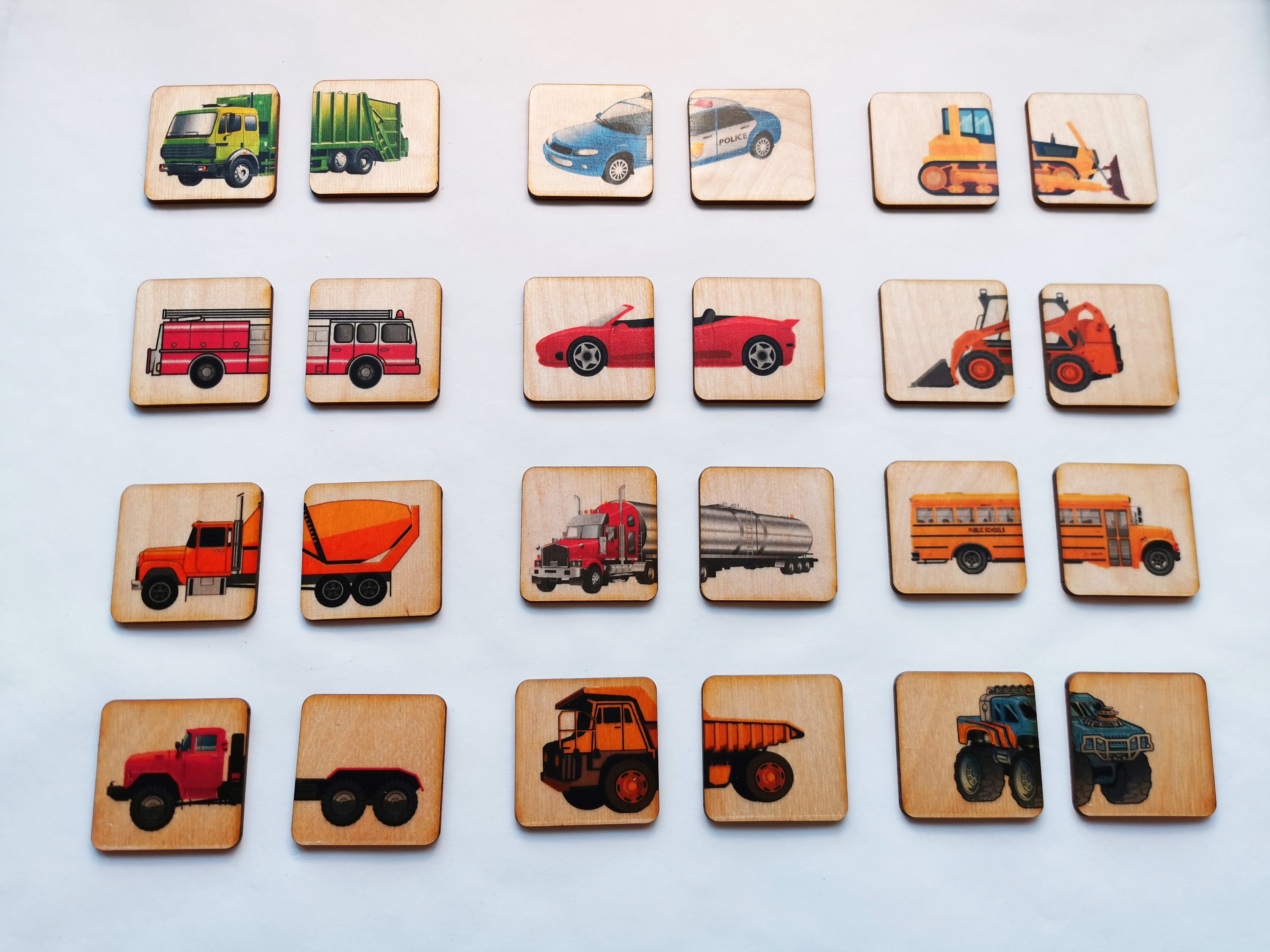 Wooden Vehicle Puzzle, Montessori Matching Puzzle Game - Etsy