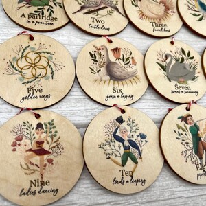 12 Days of Christmas Ornaments, Countdown Christmas Tag, Holiday ...