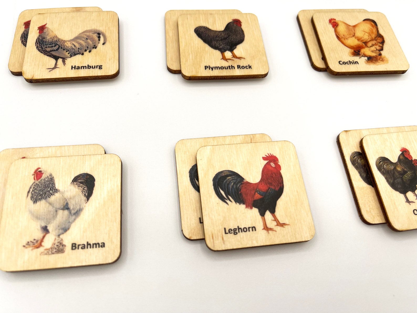 Wooden Chicken Memory Game Montessori Toys Wood Animals | Etsy