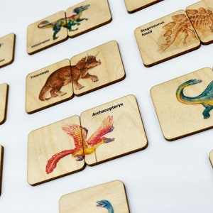 Montessori Wooden Dinosaur Puzzle Game/ Homeschool Preschooler ...