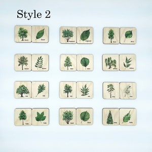 Wooden North American Tree Leaf Matching Game, Montessori Match Tree ...