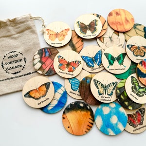 Montessori Wooden Butterfly Pattern Matching Game/ Homeschool Learning ...
