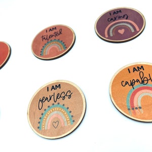 Wooden Boho Rainbow Affirmation Cards/ Affirmation Station Classroom ...
