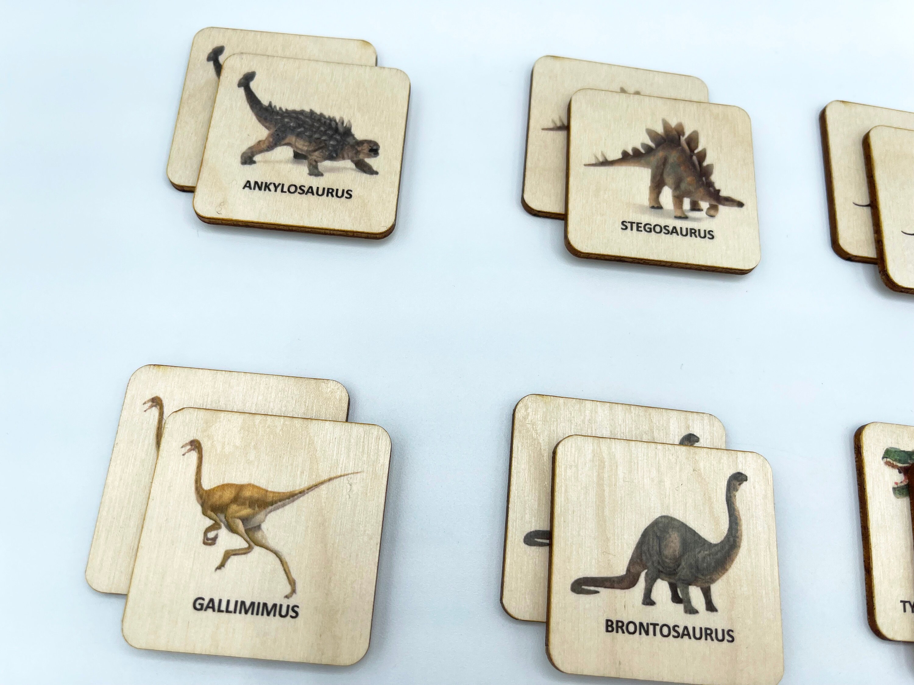 Wooden Dinosaurs Memory Game/ Montessori Toy Matching Game for | Etsy