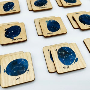 Montessori Wooden Constellation Memory Game / Constellations Wood ...