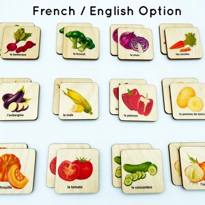 Montessori Wooden Vegetables Matching Cards/homeschool - Etsy