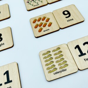 Montessori Wooden Counting Nature Numbers Match Cards/ Bilingual French ...