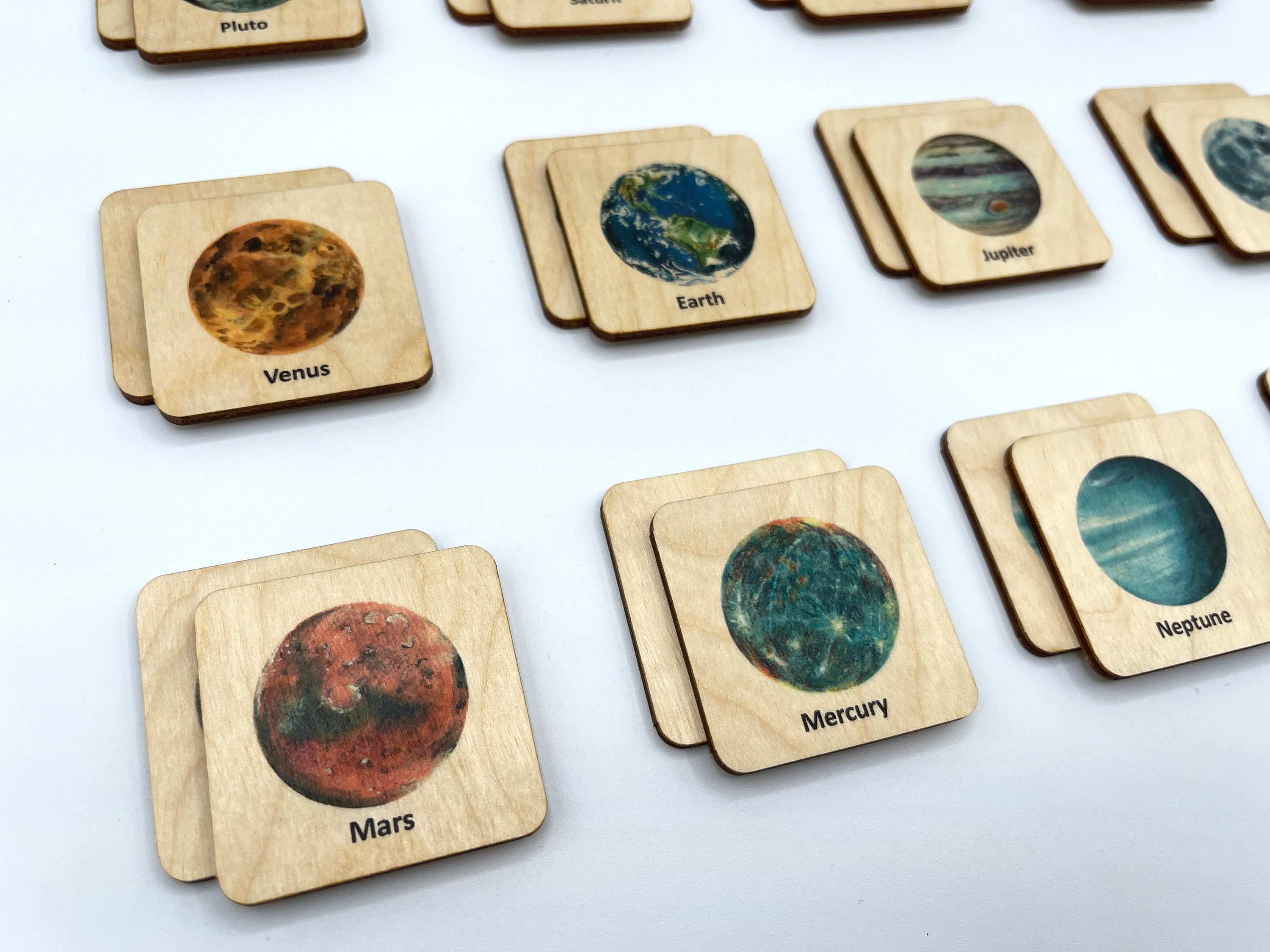 Montessori Wood Space Solar System Moon Phases Memory Game/ - Etsy Canada