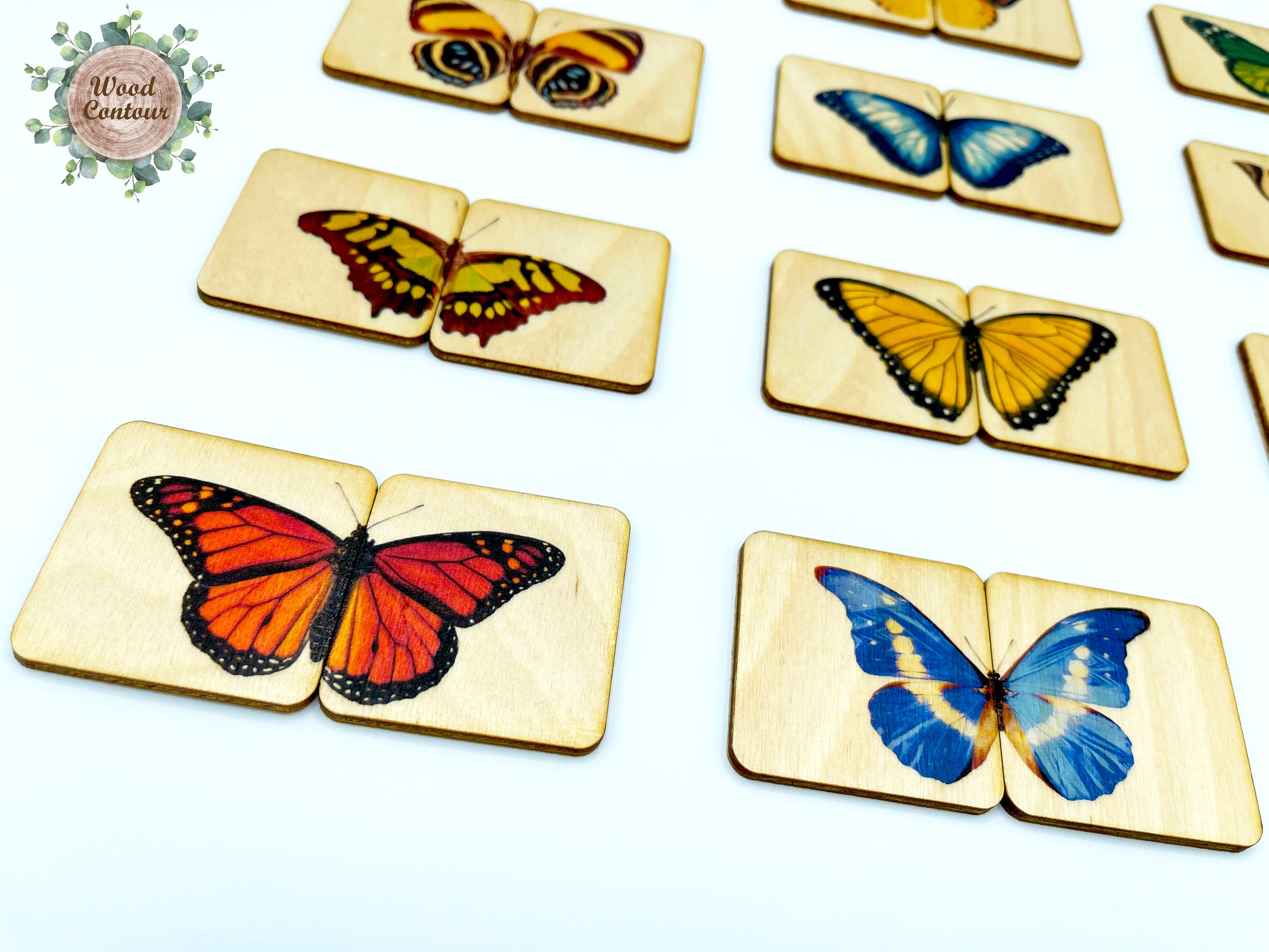 Montessori Wooden Butterfly Matching Game/ Homeschool Learning ...