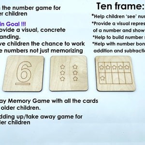 Wooden Ten Frame Numbers Cards, Montessori Counting Numbers Activity ...