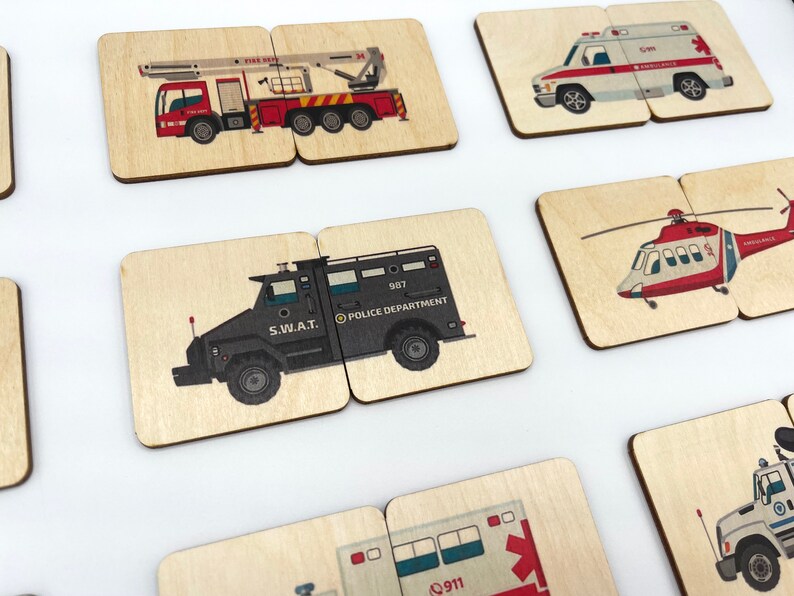 Wooden Emergency Vehicles Firetruck Police Car Ambulance - Etsy Canada