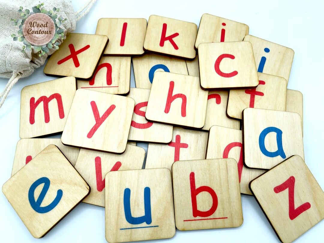 Montessori Wooden Alphabet ABC Uppercase Lowercase Cards/ Alphabet ...