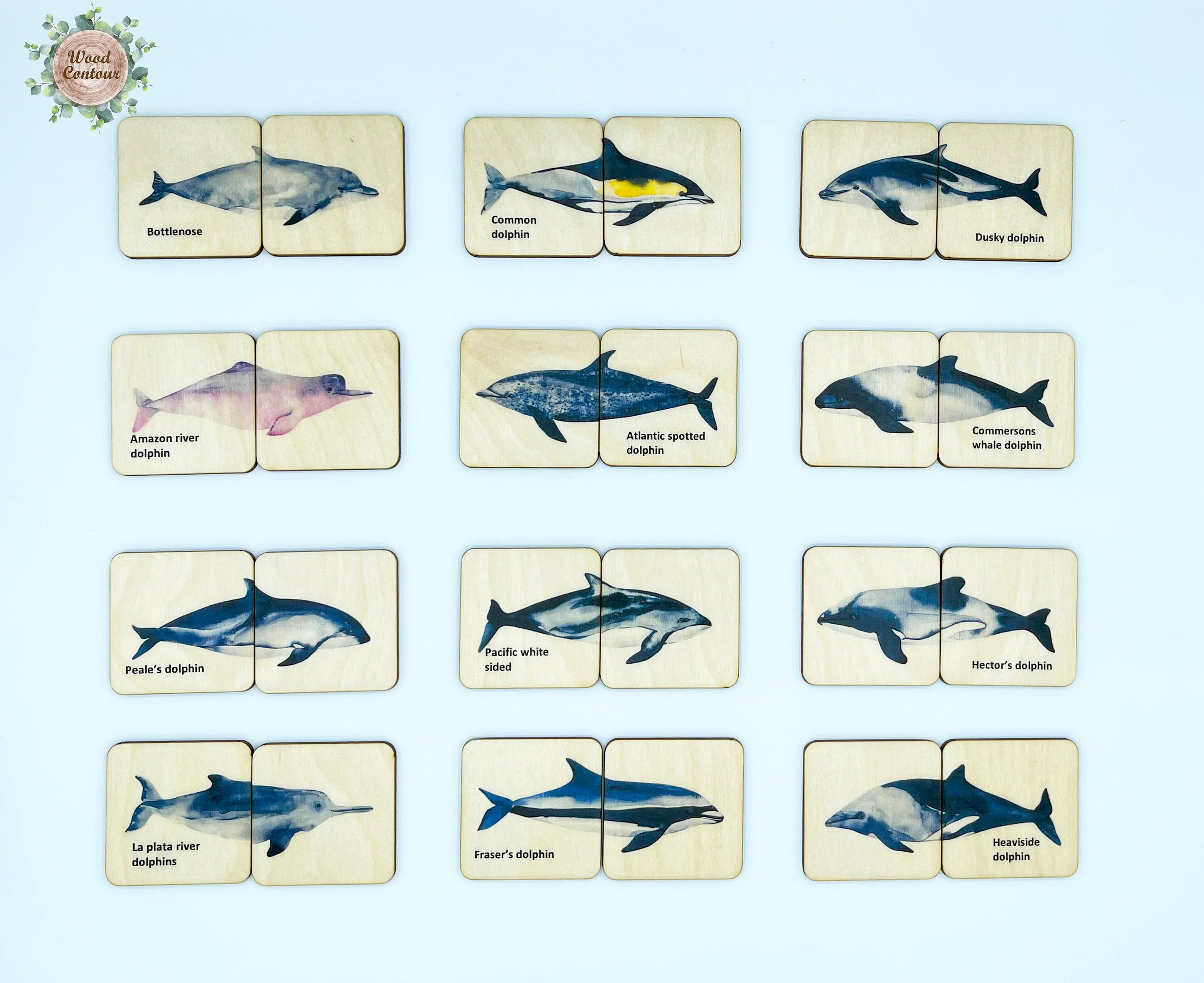 Montessori Wooden Dolphin Matching Game/ Homeschool Learning - Etsy