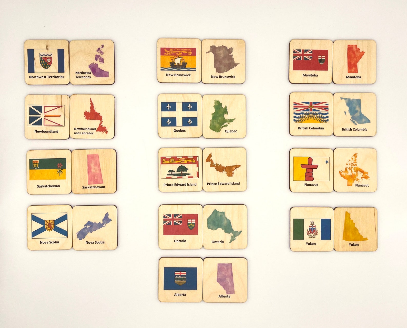 Montessori Canada Map and Flags Matching Cards/ Canada | Etsy