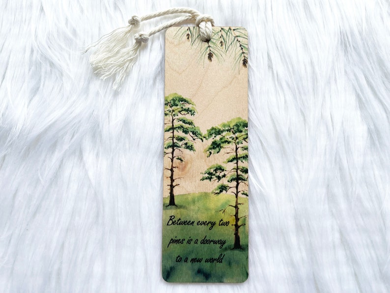 Personalized Wooden Trees Bookmark / Custom Oak Willow Pine - Etsy