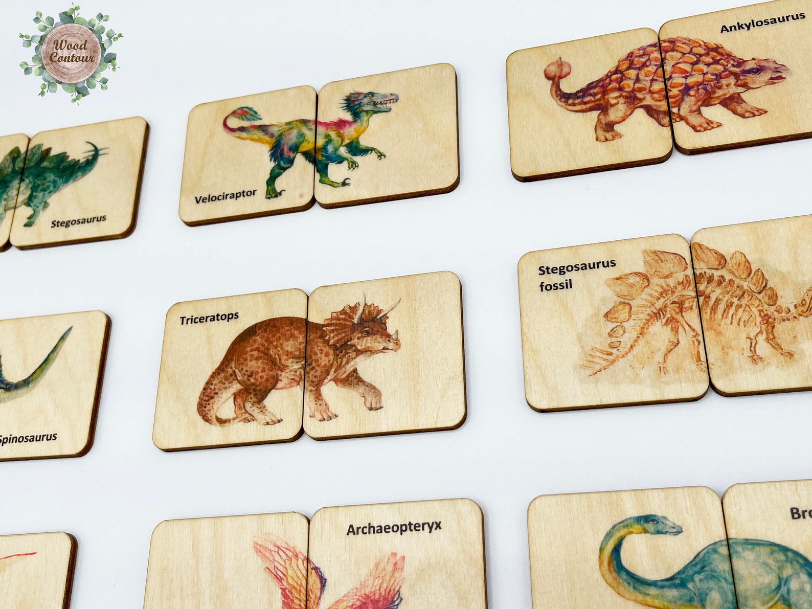 Montessori Wooden Dinosaur Puzzle Game/ Homeschool Preschooler ...