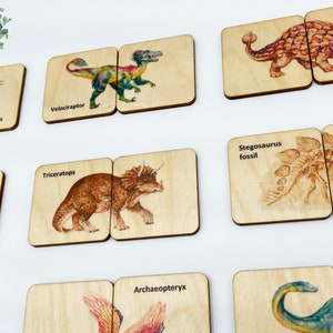 Montessori Wooden Dinosaur Puzzle Game/ Homeschool Preschooler ...