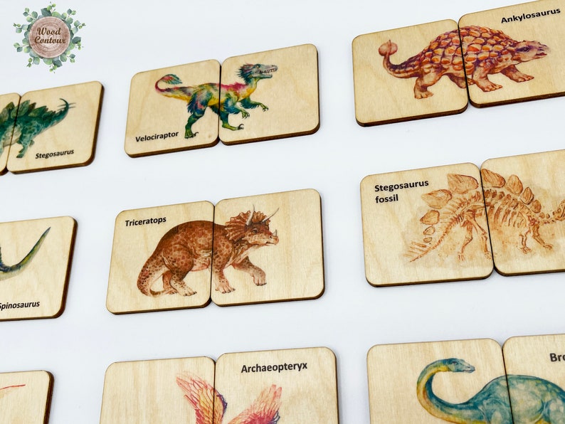 Montessori Wooden Dinosaur Puzzle Game/ Homeschool Preschooler ...