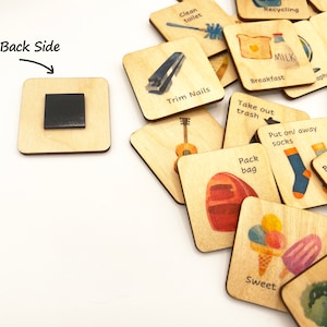 Wooden Daily Routine Cards/ Daily Routine Magnets/ Chore Magnet Chart ...