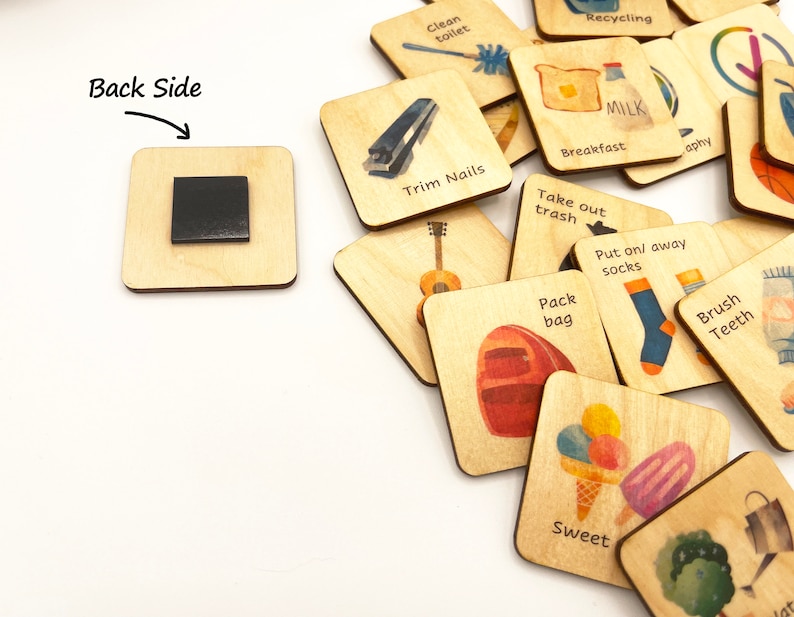 Wooden Daily Routine Cards/ Daily Routine Magnets/ Chore - Etsy