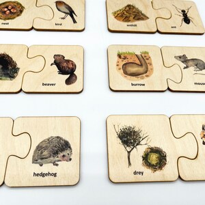 Montessori Wood Animals Puzzle/ Animals Habitat Sorting Game/ | Etsy