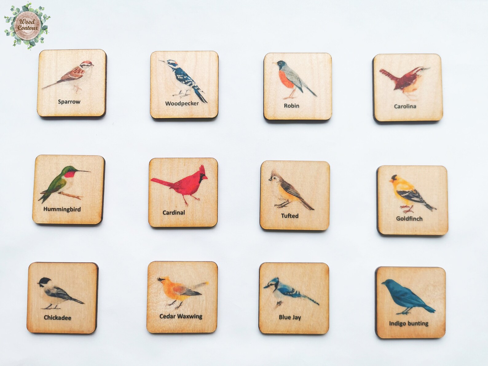 Wooden Birds Memory Game Montessori Toys Wood Animals | Etsy