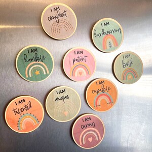 Wooden Boho Rainbow Affirmation Cards/ Affirmation Station Classroom ...