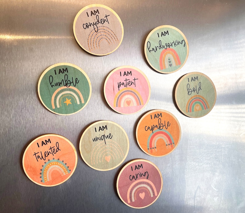 Wooden Boho Rainbow Affirmation Cards/ Affirmation Station - Etsy