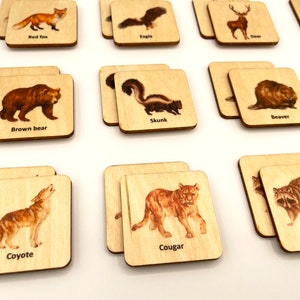 Montessori Wooden North America Animals/ Woodland Animals Matching ...