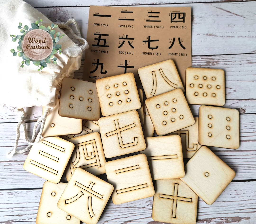 Wooden Chinese Number Memory Game/ Montessori Toy/ Chinese Counting ...
