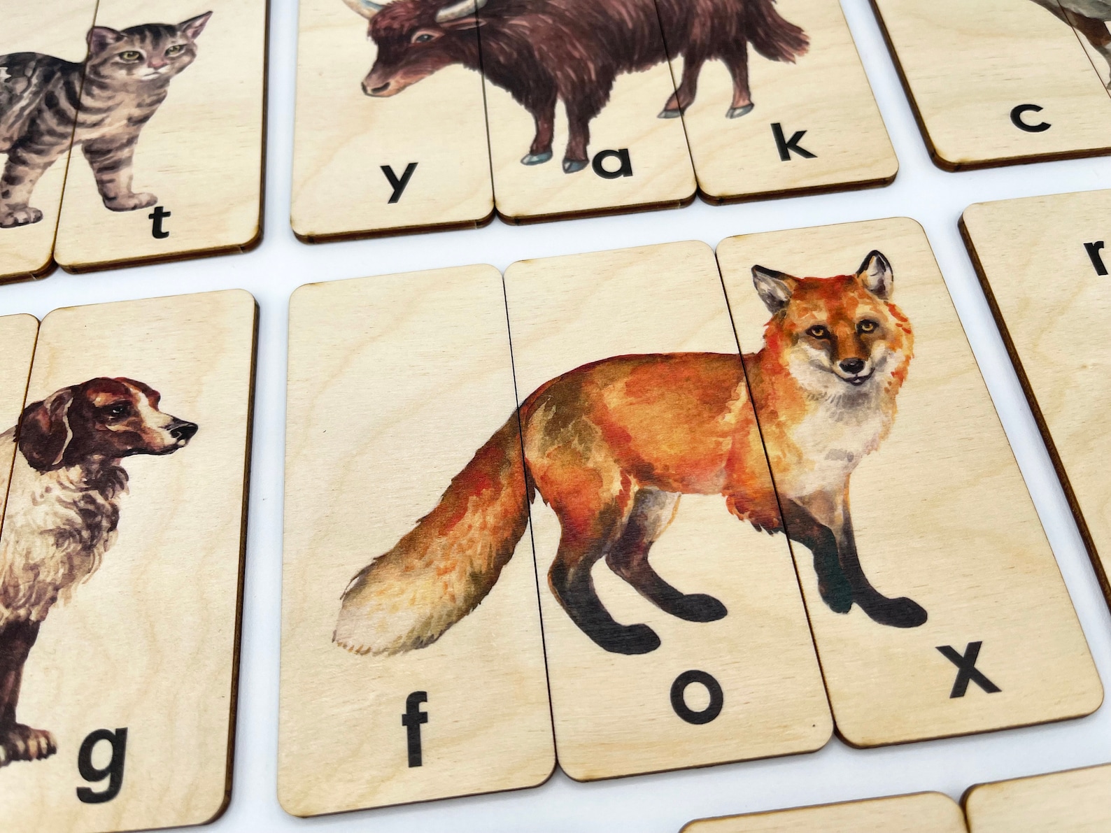 Montessori Animals Spelling Matching Puzzle/ Homeschool Kids - Etsy