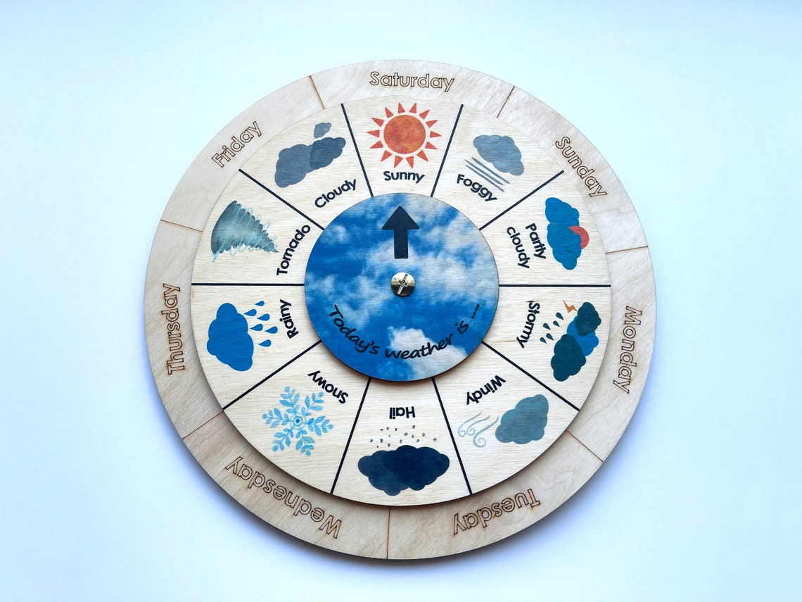 Weather Calendar/ Montessori Weather Wheel/ Weather Chart/ - Etsy Canada