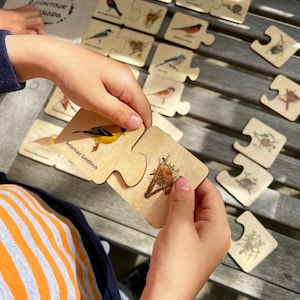 Montessori Wood Backyard Birds and Nests Matching Puzzle/ Homeschool ...