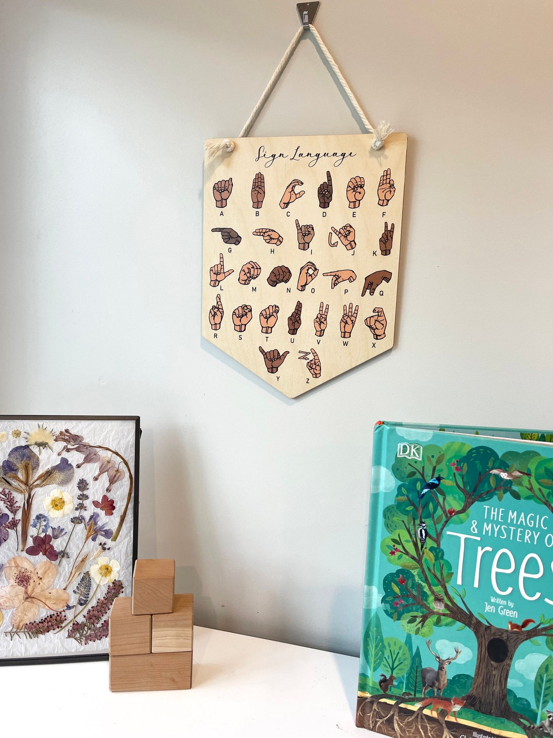 Sign Language Alphabet Wood Wall Hanging/ Home Decor Wood Flag - Etsy