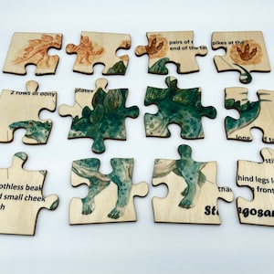 Montessori Wooden Dinosaur Anatomy Puzzle/ Homeschool Kindergarten ...