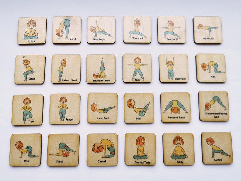 Kids Yoga game for toddler kindergarten preschooler children | Etsy