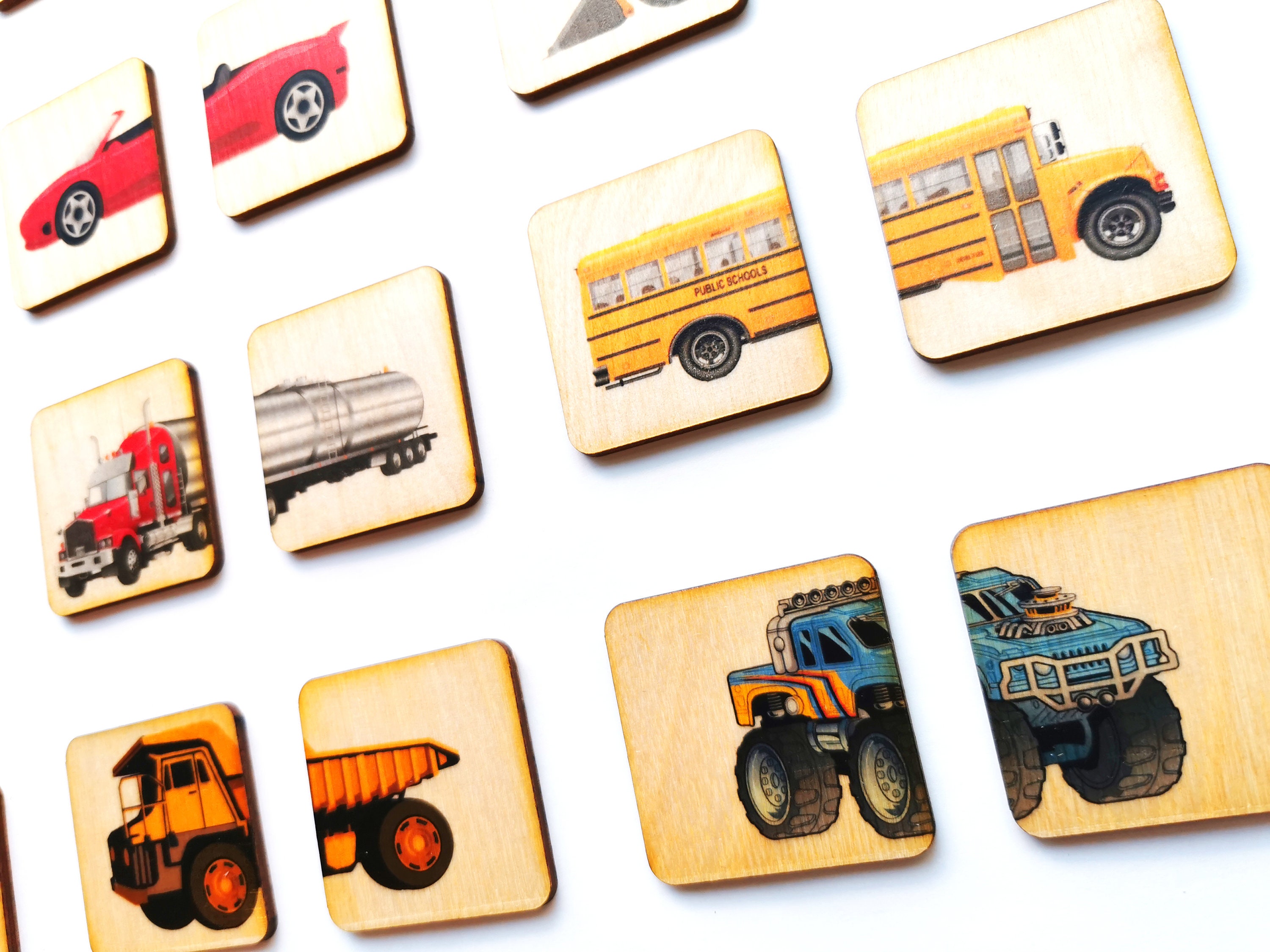 Wooden Vehicle Puzzle Montessori Matching Puzzle Game - Etsy