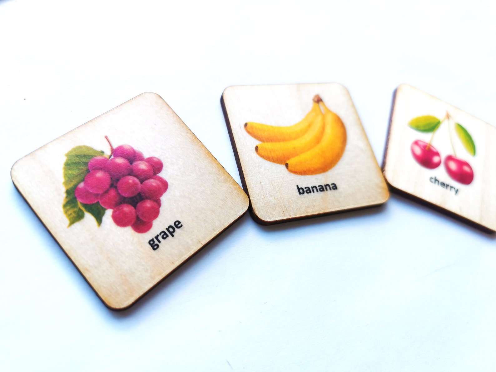 Wooden Montessori Fruits Memory Game/ Toddler Preschool | Etsy