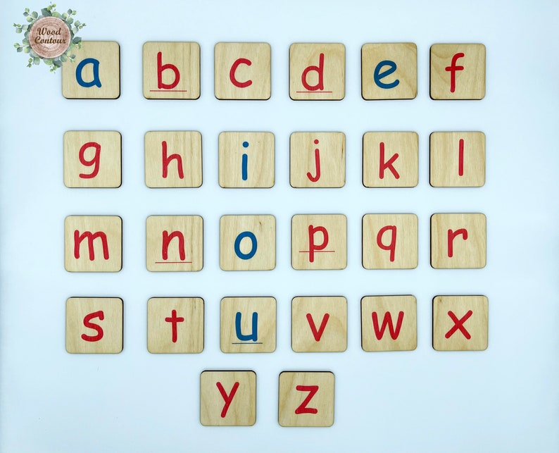Montessori Wooden Alphabet ABC Uppercase Lowercase Cards/ - Etsy