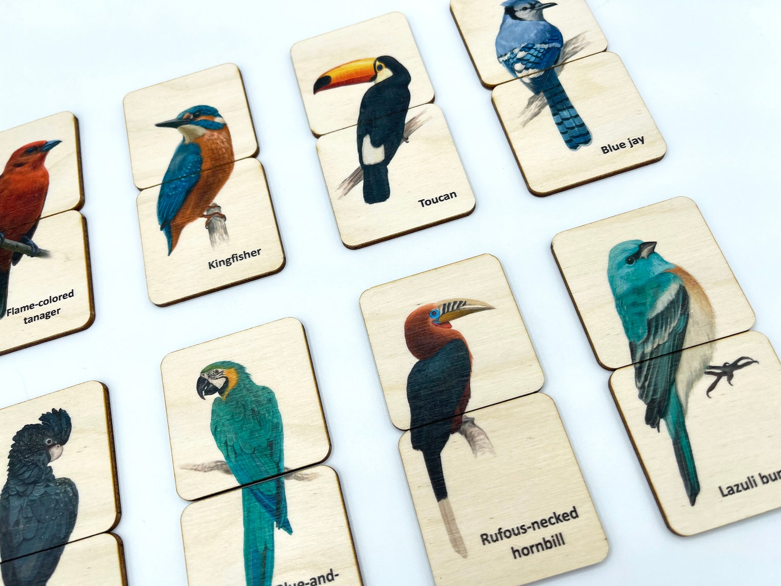 Montessori Wood Birds Puzzle Game / Homeschool Preschool Kindergarten ...