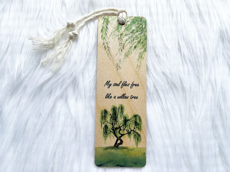Personalized Wooden Trees Bookmark / Custom Oak Willow Pine - Etsy