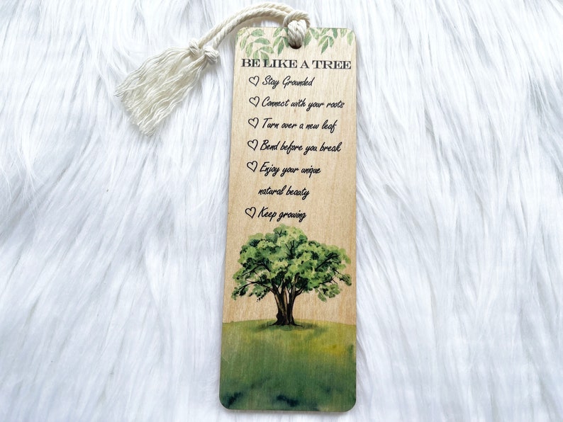 Personalized Wooden Trees Bookmark / Custom Oak Willow Pine - Etsy