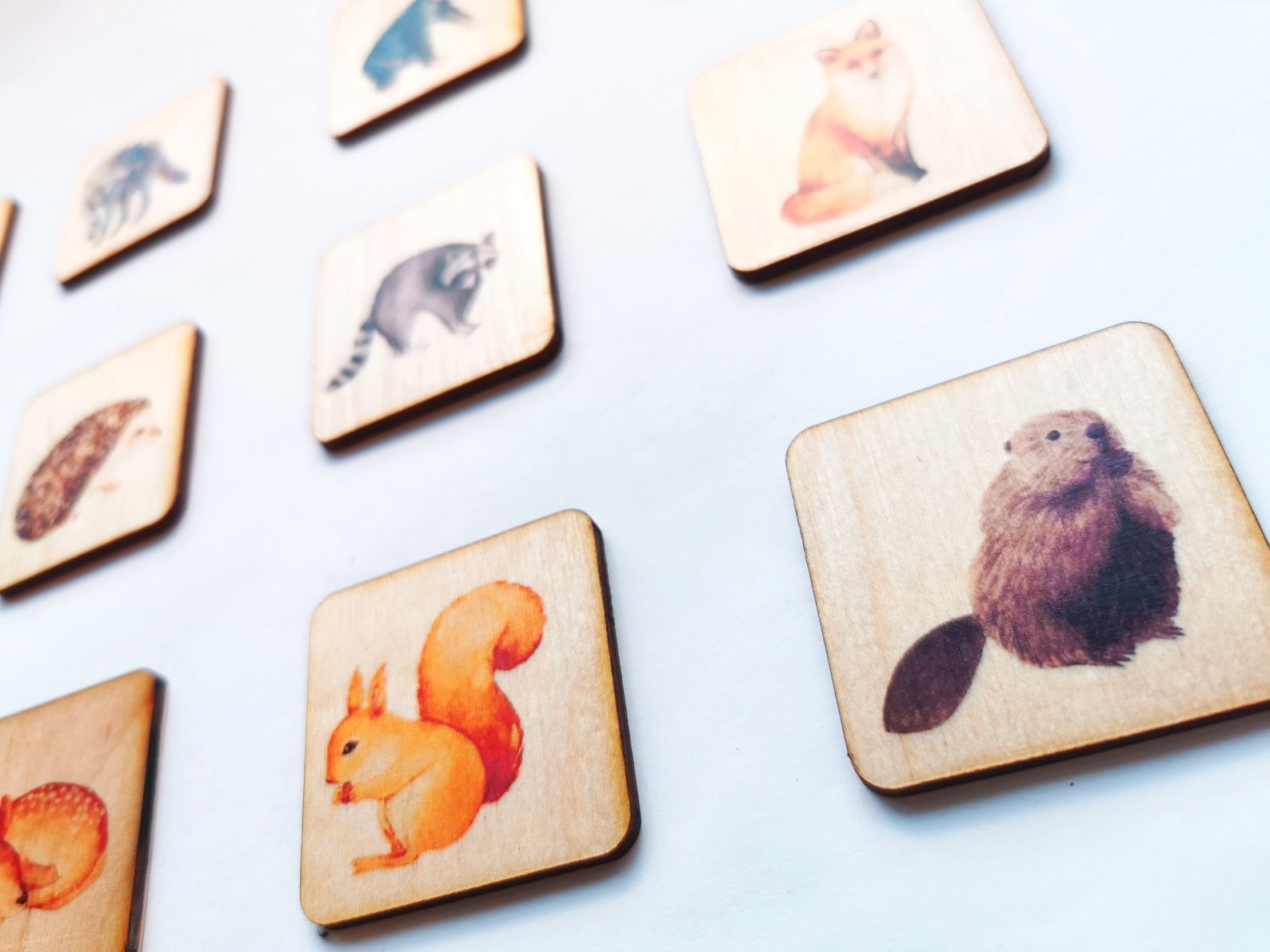 Wood Forest Animals Memory Game/ Montessori Matching Cards - Etsy