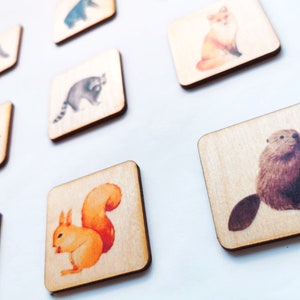 Wood Forest Animals Memory Game/ Montessori Matching Cards - Etsy